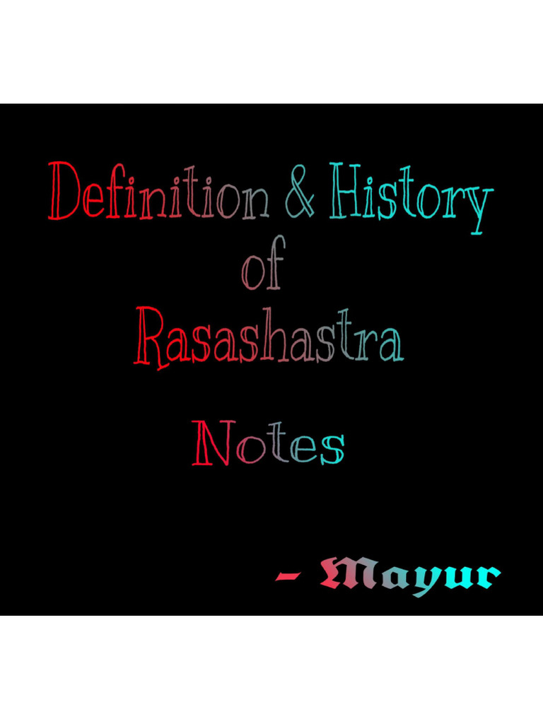 1)Rasashastra History - Mayur | PDF