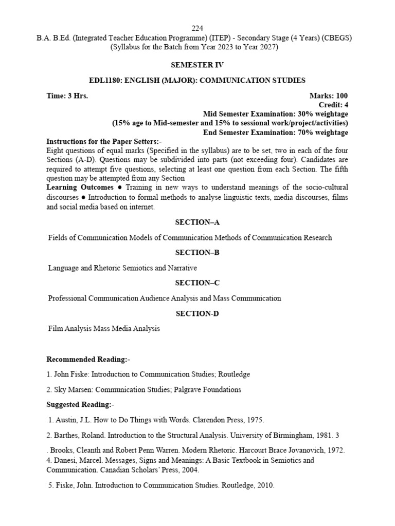 Edl1180 - English (Major) - Communication Studies | PDF | Semiotics | Communication
