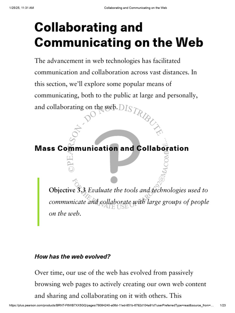 Web Communication and Collaboration Tools | PDF | Podcast | Blog