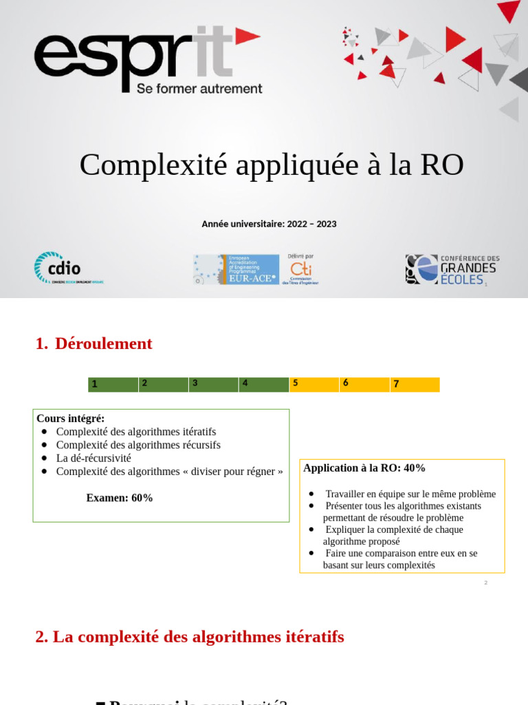 Chapitre1 Complexité | PDF | Théorie de la complexité (informatique théorique) | Complexité ...