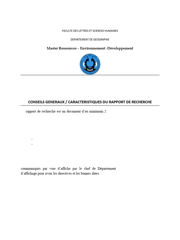 Directives pour le Rapport de Recherche | PDF | Théorie