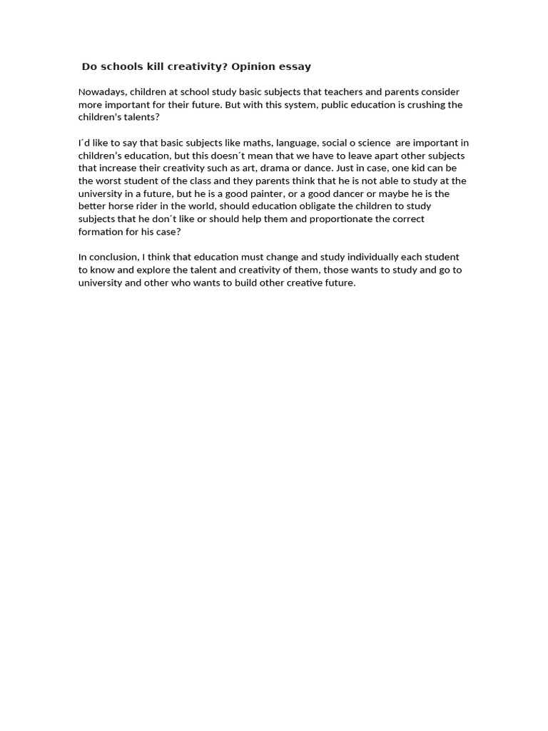Do Schools Kill Creativity | PDF