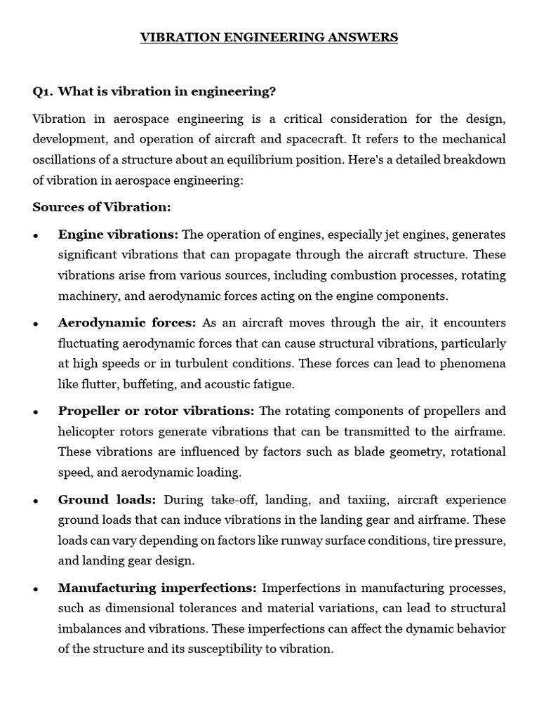 Vibration Analysis in Aerospace Engineering | PDF | Damping | Oscillation