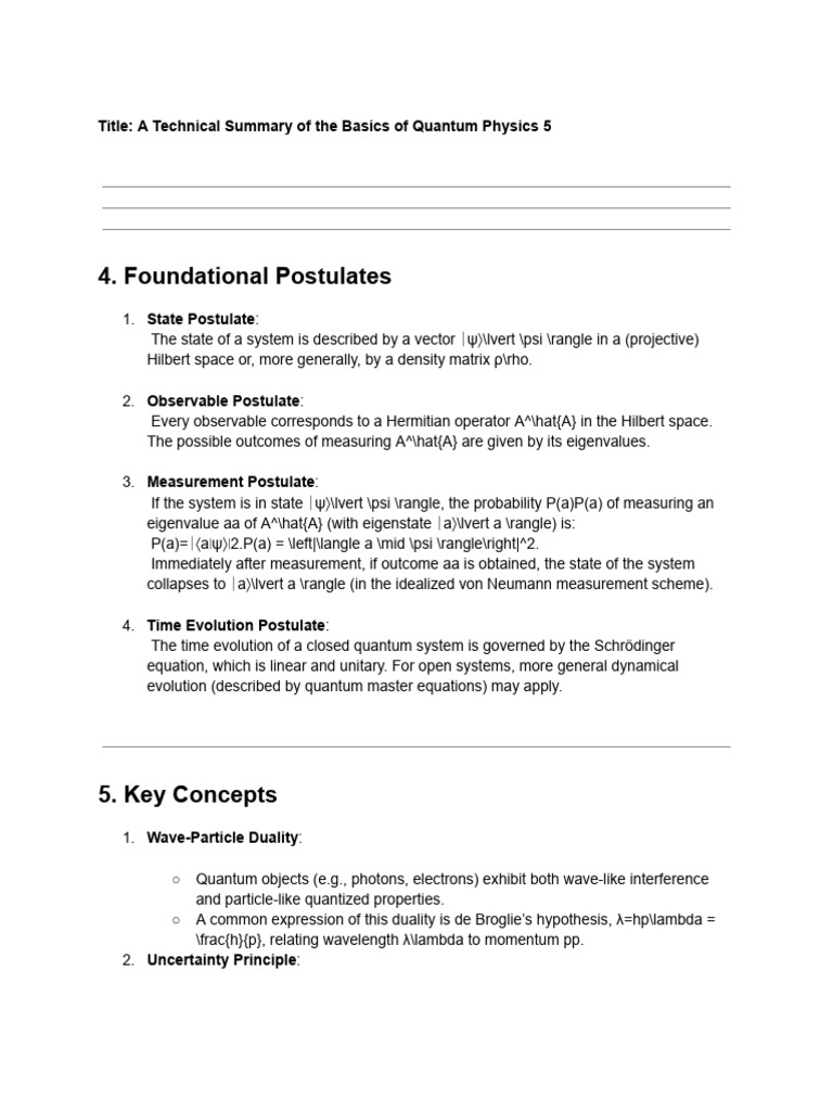 Basics of Quantum Physics Explained | PDF | Quantum Mechanics | Quantum ...