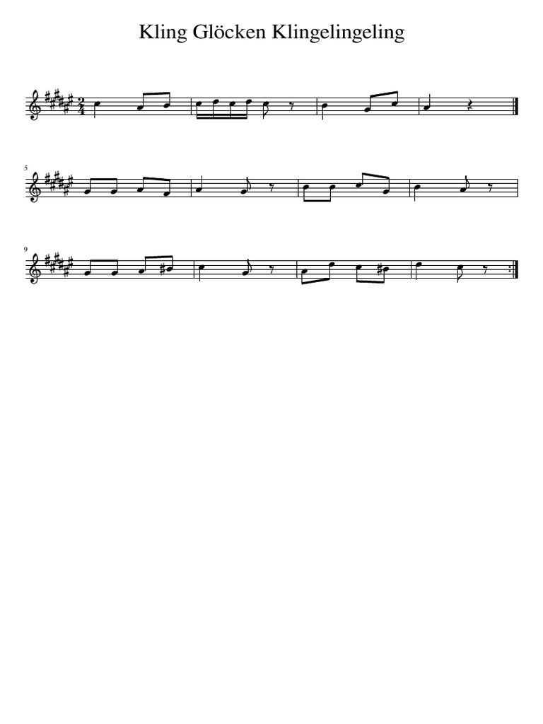 Kling Gloecken Klingelingeling | PDF