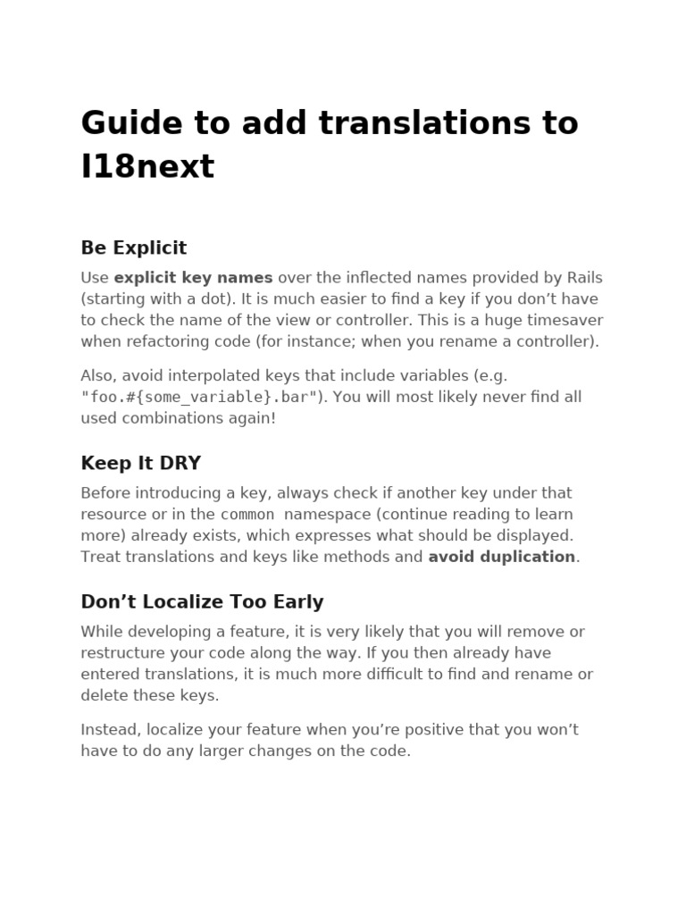 Guide To Add Translations To I18n | PDF | Computing | Computer Programming