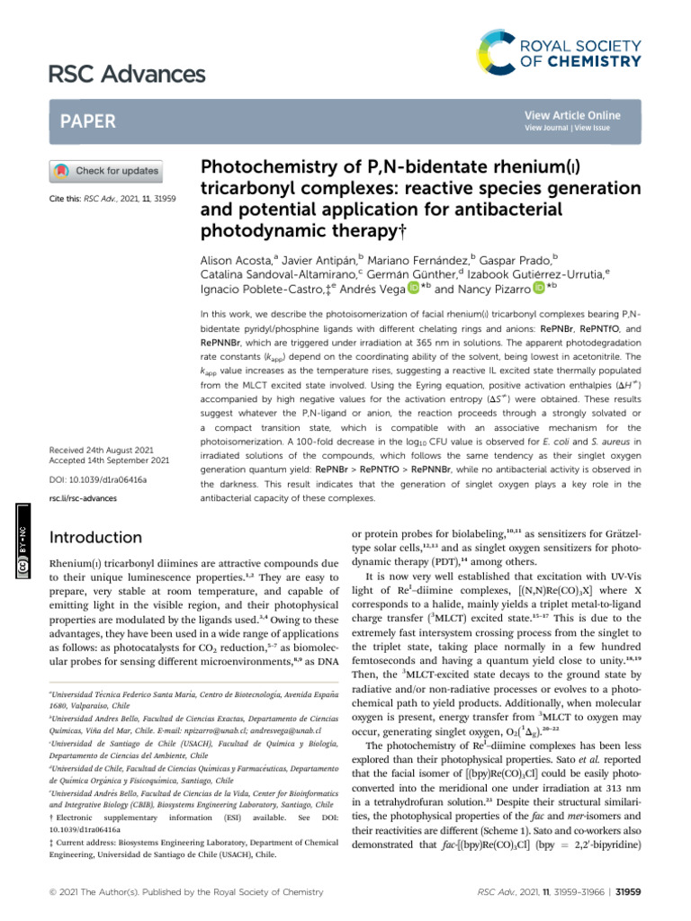 Photochemistry | PDF | Photochemistry | Coordination Complex