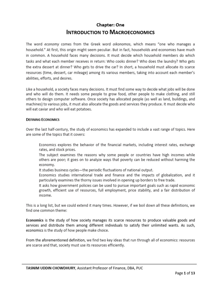 Macroeconomics Chapter 1 | PDF | Macroeconomics | Inflation