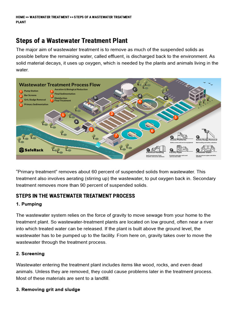 Steps of A Wastewater Treatment Plant | PDF | Sewage Treatment ...
