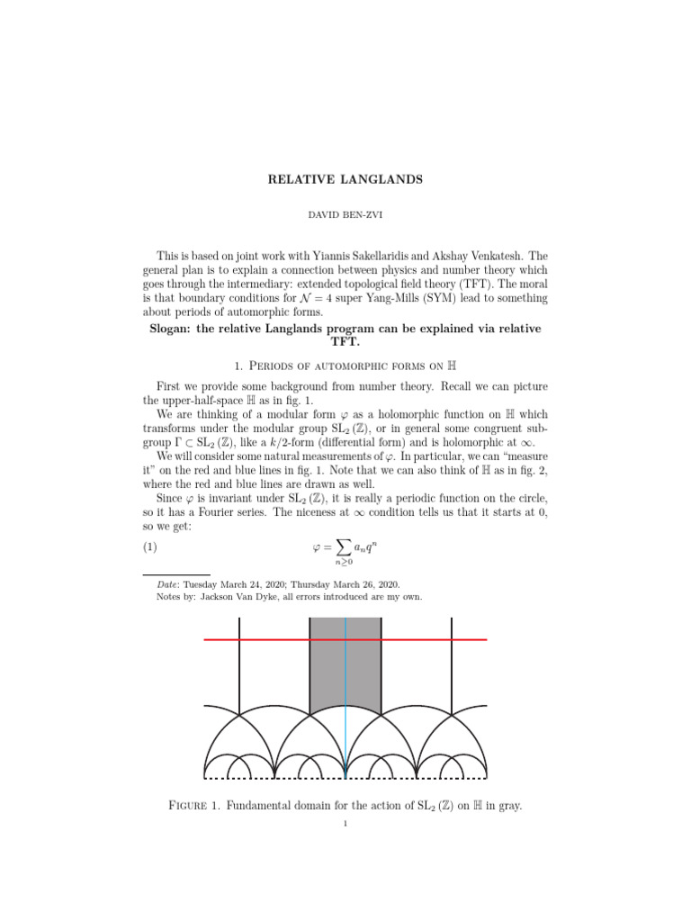 Relative Langlands and Automorphic Forms | PDF | Field (Mathematics ...