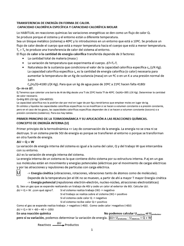 Transferencia Energia en Forma de Calor | PDF | Calor | Gases