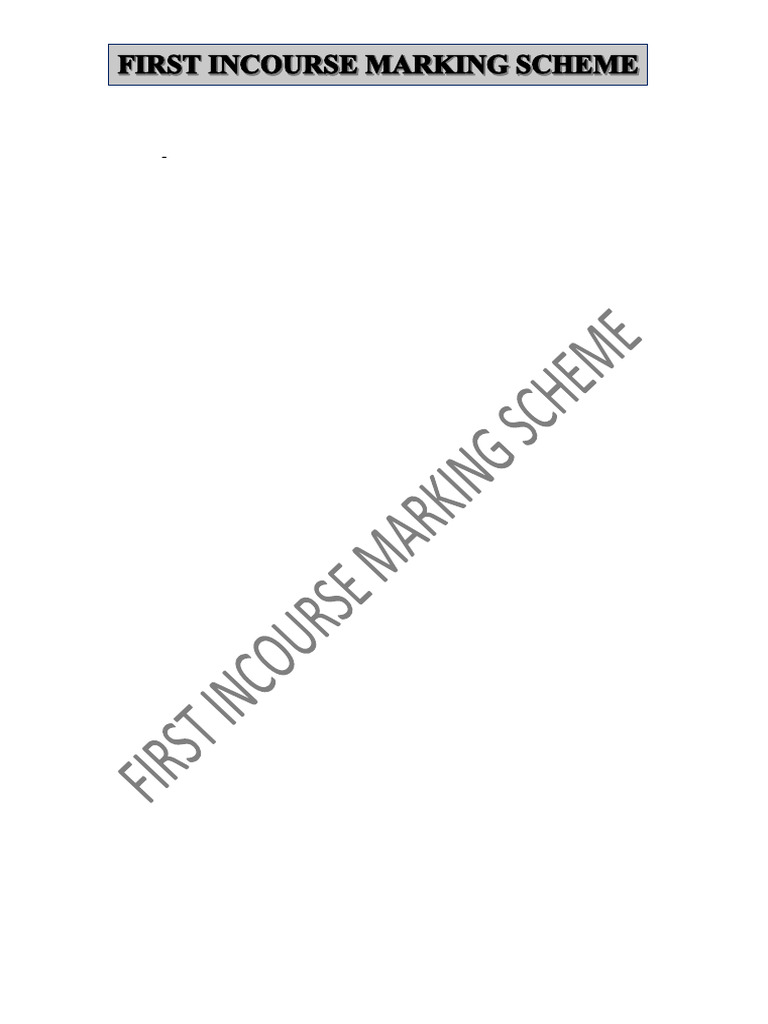 First Incourse Marking Scheme | PDF | Hip | Human Leg