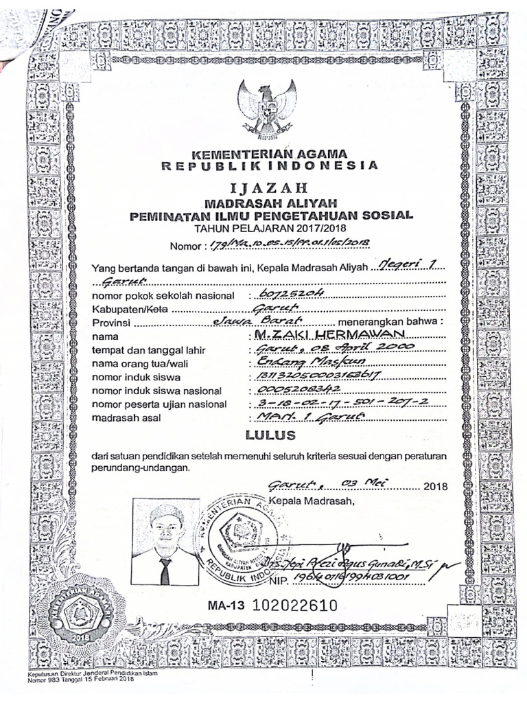 Ijazah Zaki | PDF