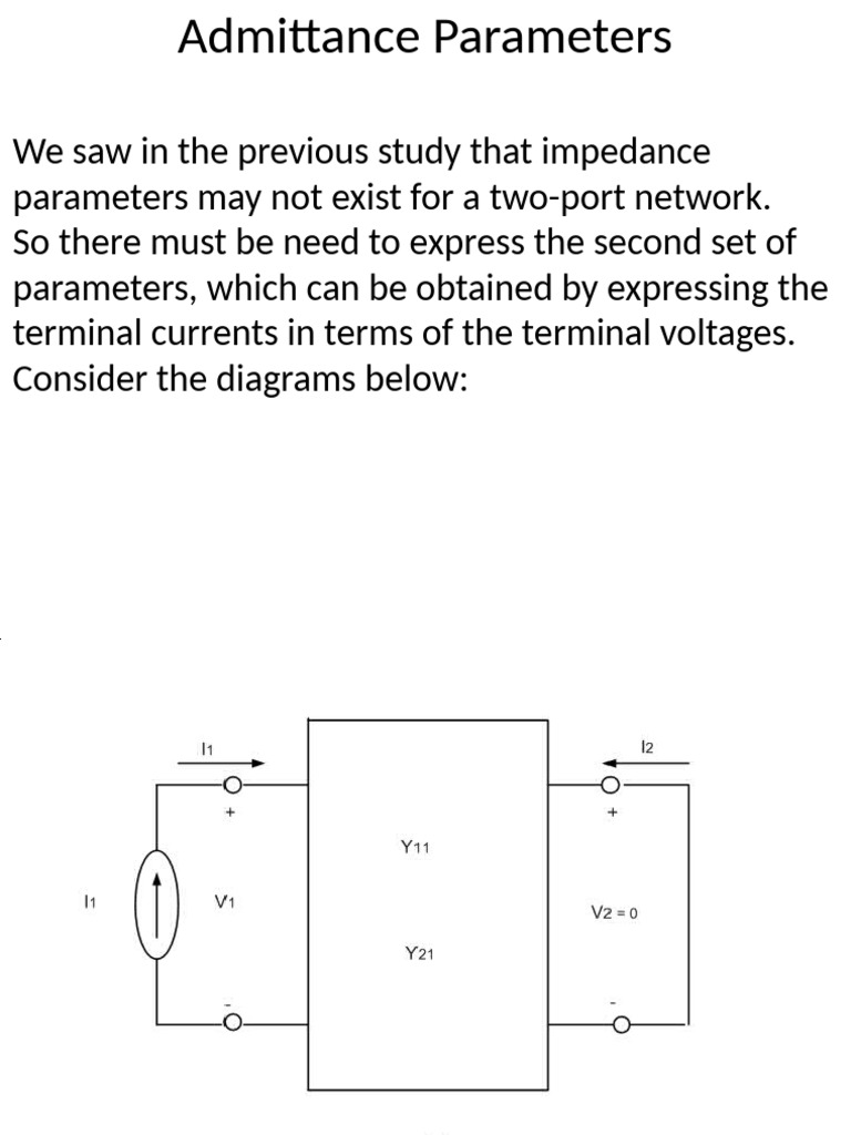 Admittance Parameters | PDF | Electronic Circuits | Electromagnetism