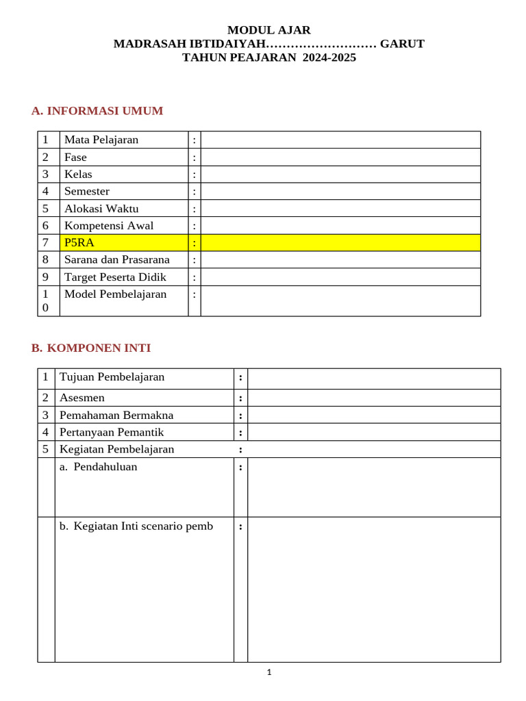 6. KOMPONEN MODUL AJAR OK | PDF
