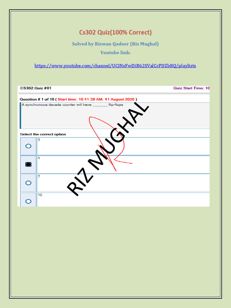 Cs302-Quiz-solved-by-riz-mughalquiz-master | PDF