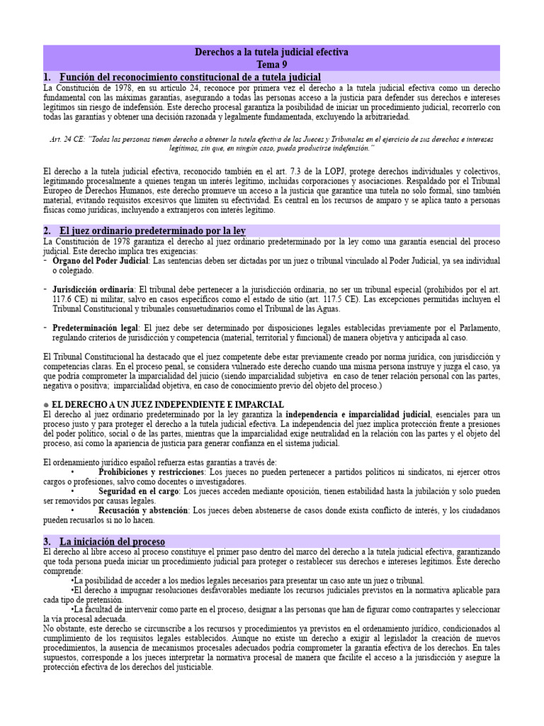 Tema 9 DDFF | PDF | Debido al proceso | Juez