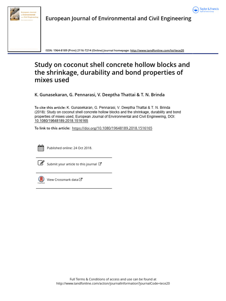 Study On Coconut Shell Concrete Hollow Blocks and The Shrinkage ...