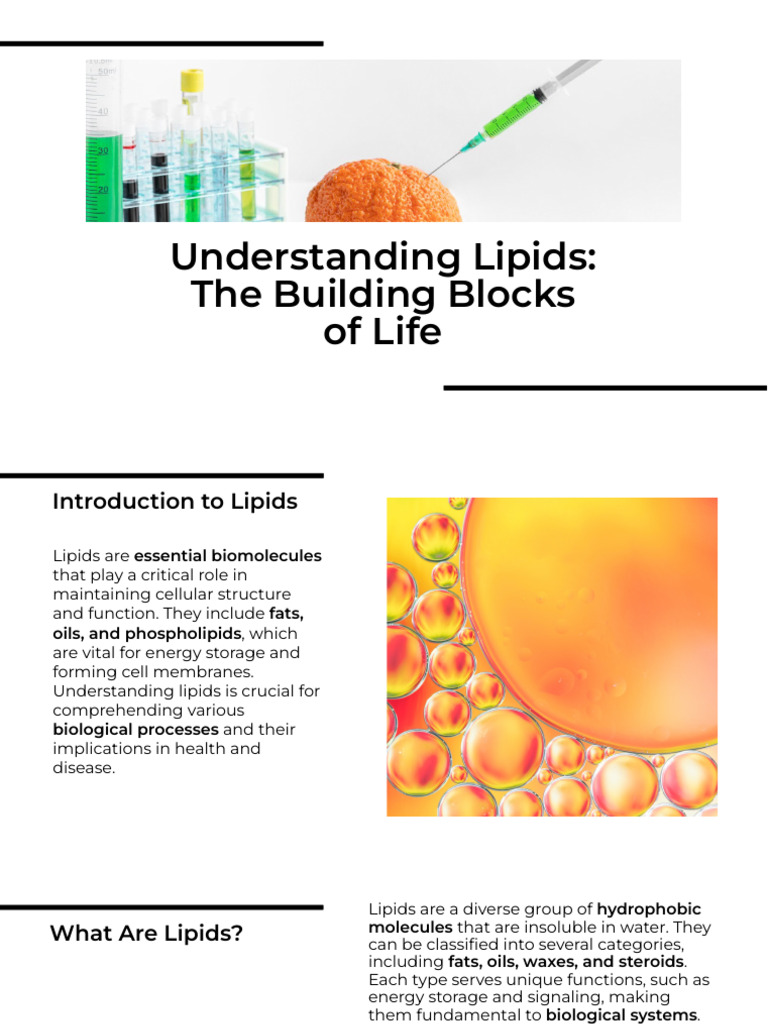 Lipids The Building Blocks of Life | PDF | Lipid | Cell Membrane
