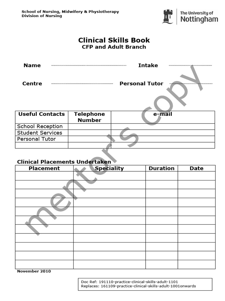 Clinical Skills Book CFP and Adult Branch | PDF | Intravenous Therapy ...