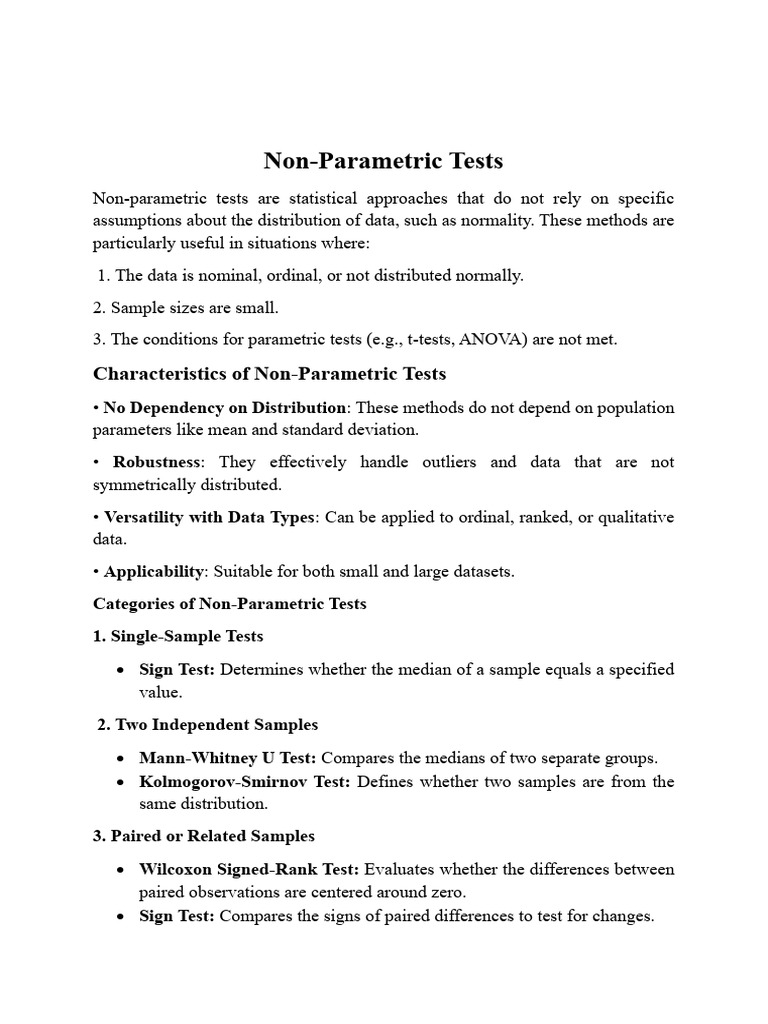 NON-PARAMETRIC TESTS | PDF | Spearman's Rank Correlation Coefficient ...