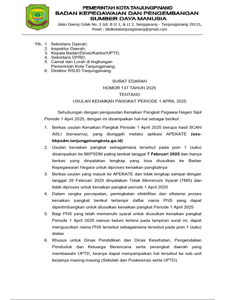 Surat Edaran KP April 2025 | PDF