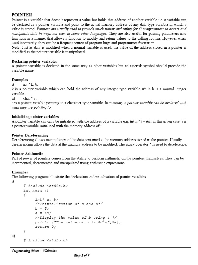 6. Pointers and User Defined Types | PDF | Pointer (Computer ... 6. Pointers and User Defined Types | PDF | Pointer (Computer ...