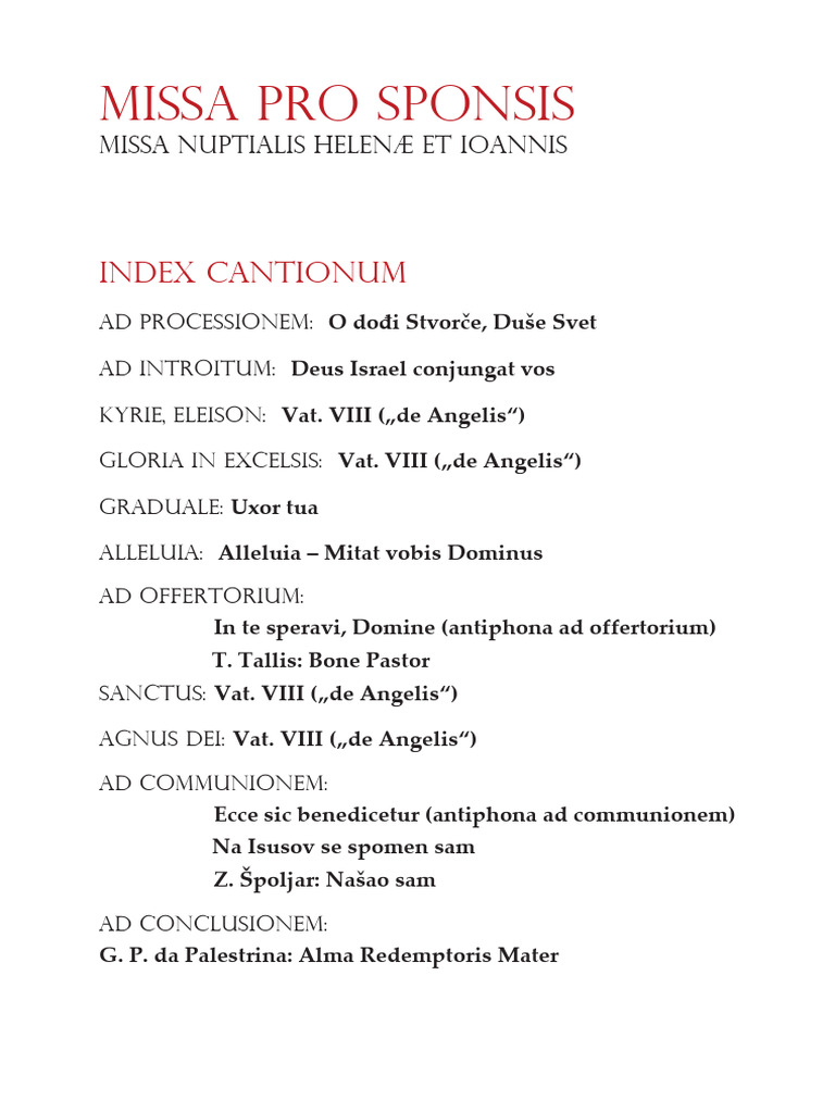 Missa Nuptialis | PDF