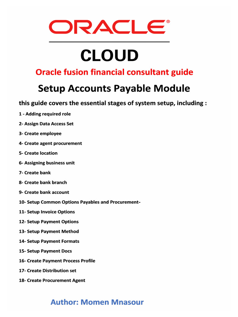 Accounts Payable Setup | PDF