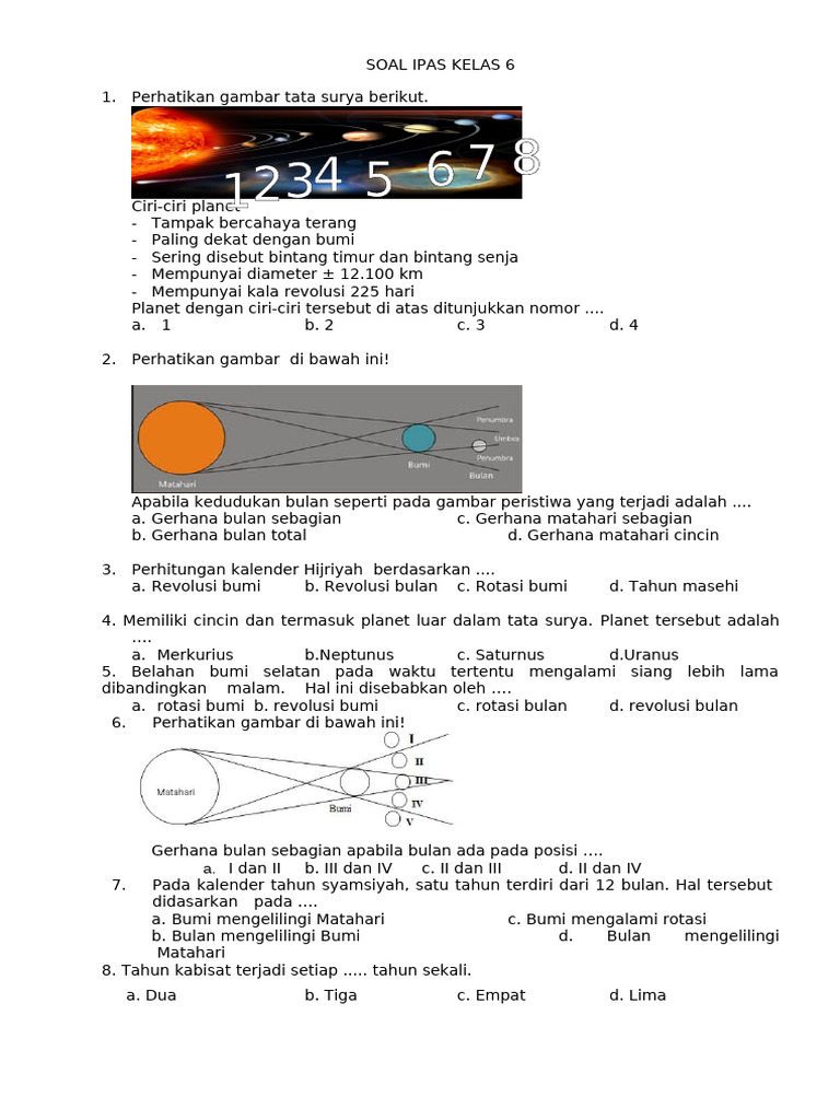 Soal Ipa Planet | PDF