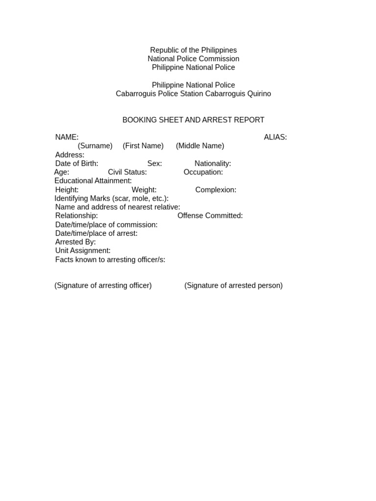 Document Arrest Report | PDF