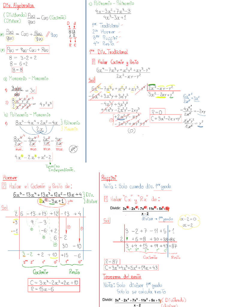 clase algebra division | PDF