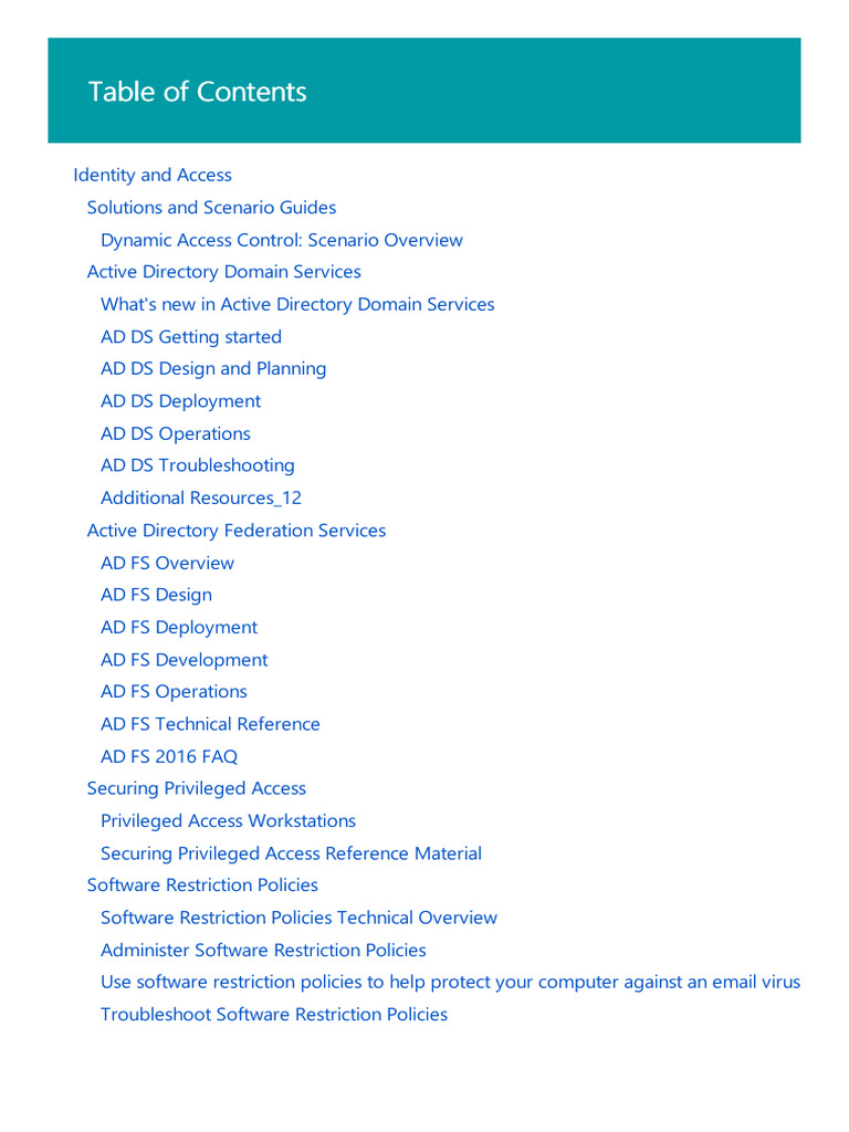 Identity- All in One- AD,ADFS,DAC,PAM | PDF | Active Directory | Computer File