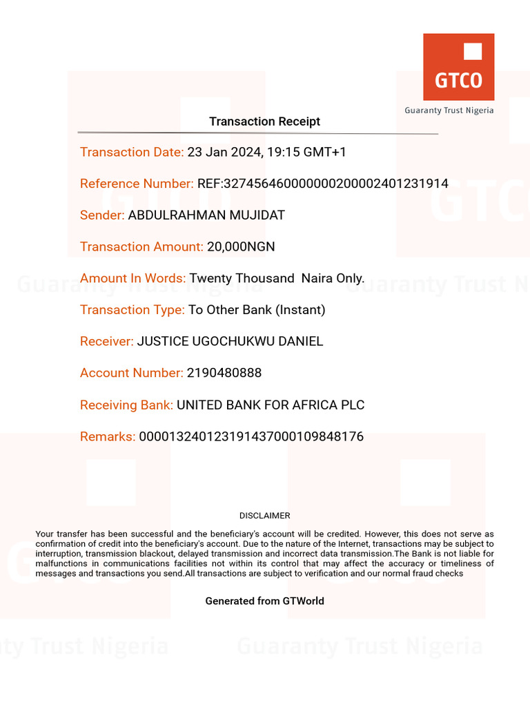 Transaction Date: Reference Number: Sender: Transaction Amount: Amount ...