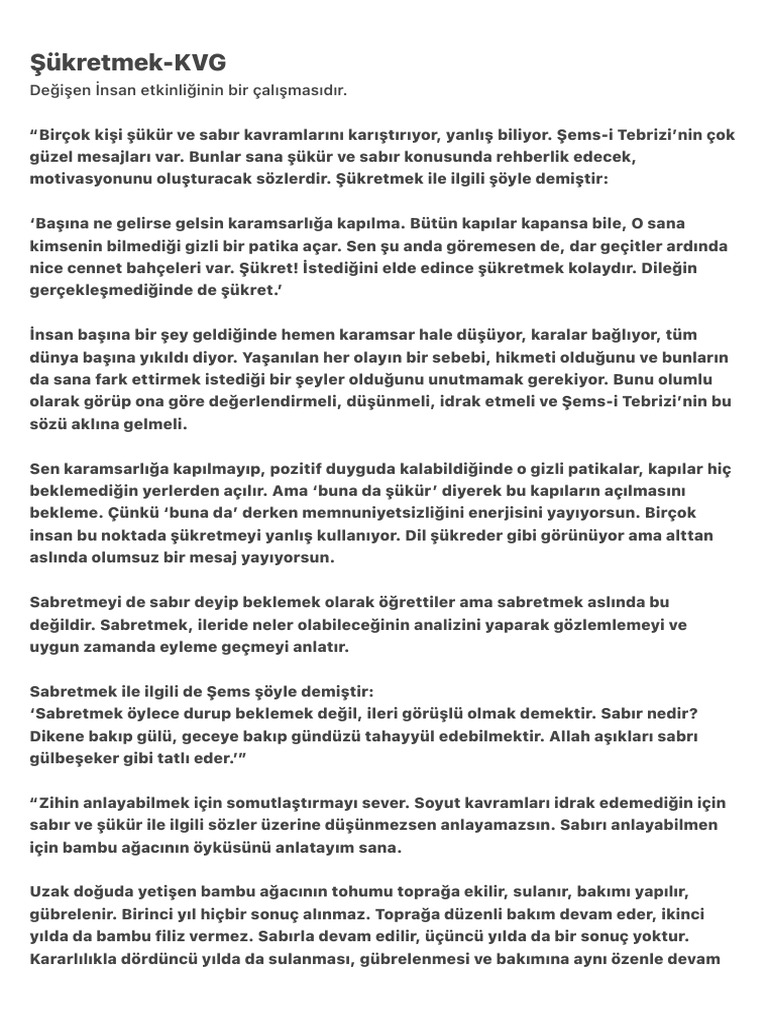 Şükretmek KVG | PDF