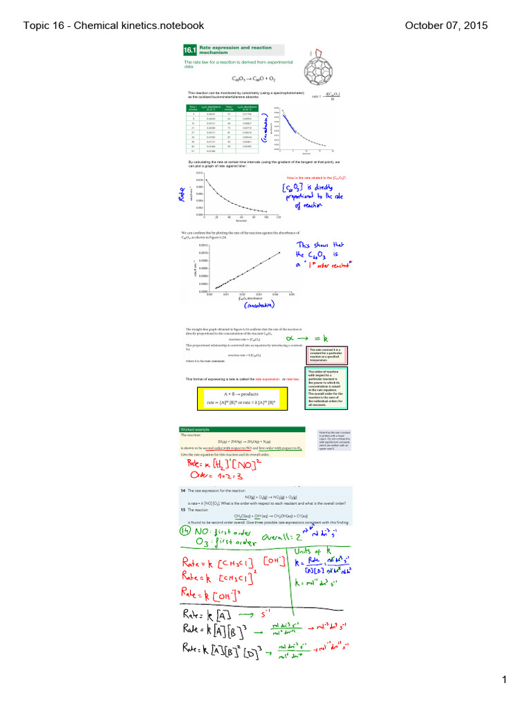 Topic 16 - Chemical Kinetics | PDF | Chemical Kinetics | Reaction Rate