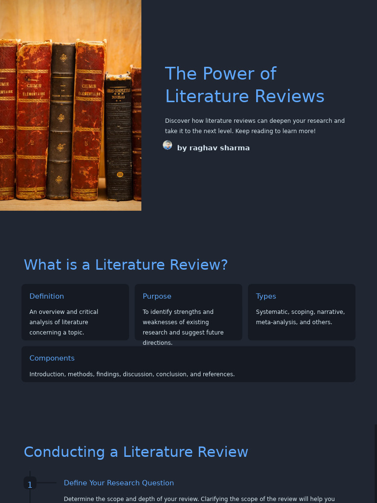 The Power of Literature Reviews | PDF | Literature Review | Meta Analysis