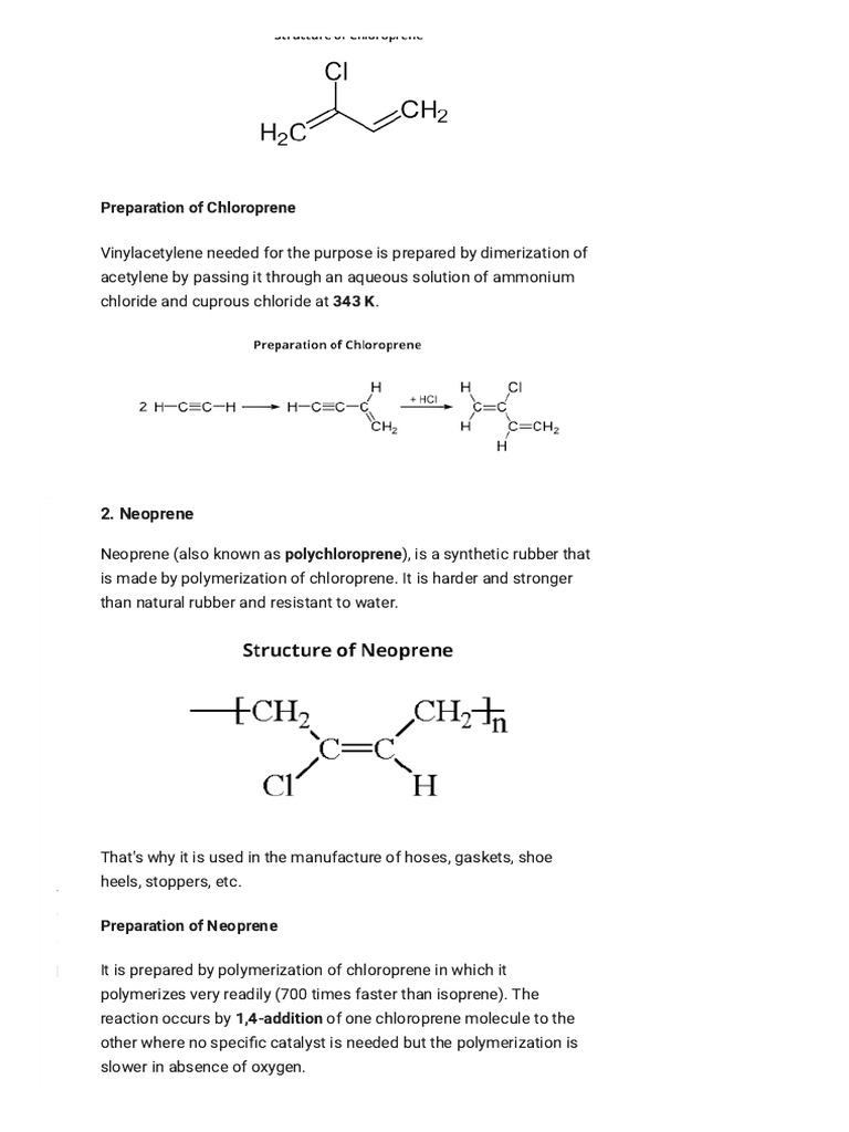 Neoprene: Uses and Preparation | PDF