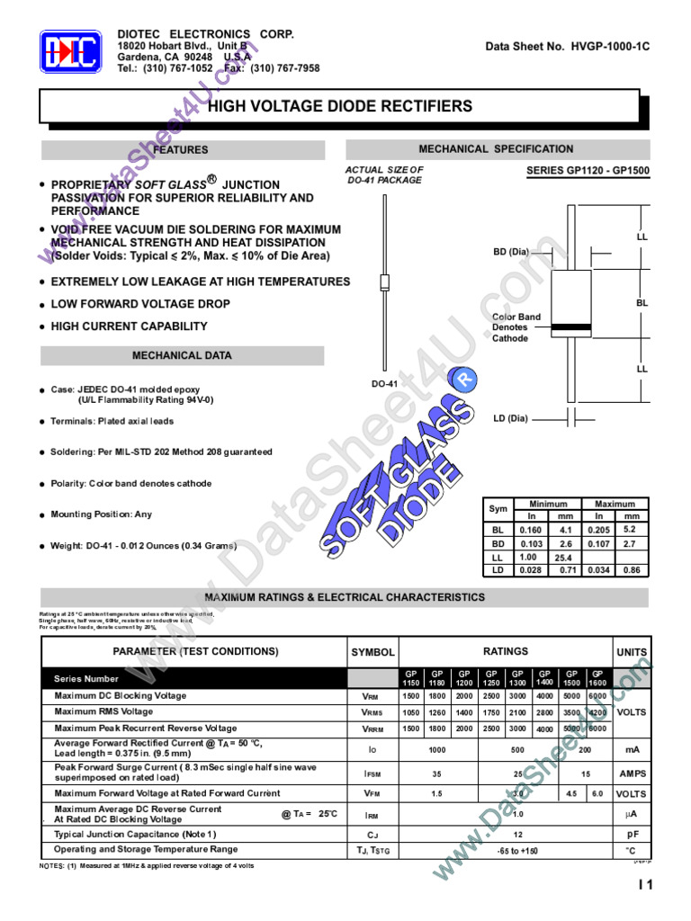 GP1400 DiotecElectronics | PDF | Electronics | Electric Power