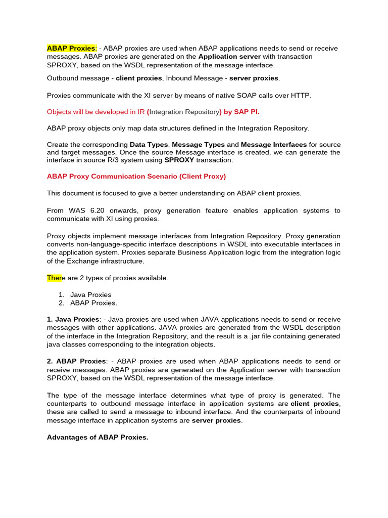 ABAP Proxies | PDF | Proxy Server | File Transfer Protocol