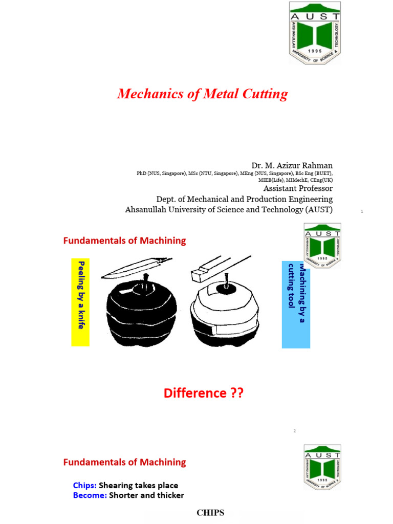 Lecture 4_Cutting Fundamentals.pptx | PDF | Machining | Force