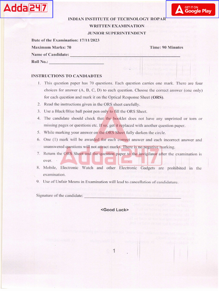 Junior Superintendent | PDF