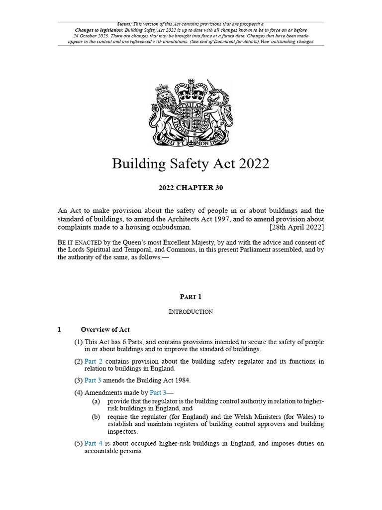 Building Safety Act 2022 Overview | PDF | Justice | Crime & Violence
