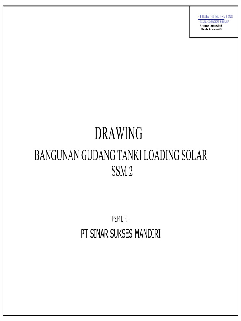 Bangunan Gudang Tanki Loading Solar SSM 2: Drawing | PDF