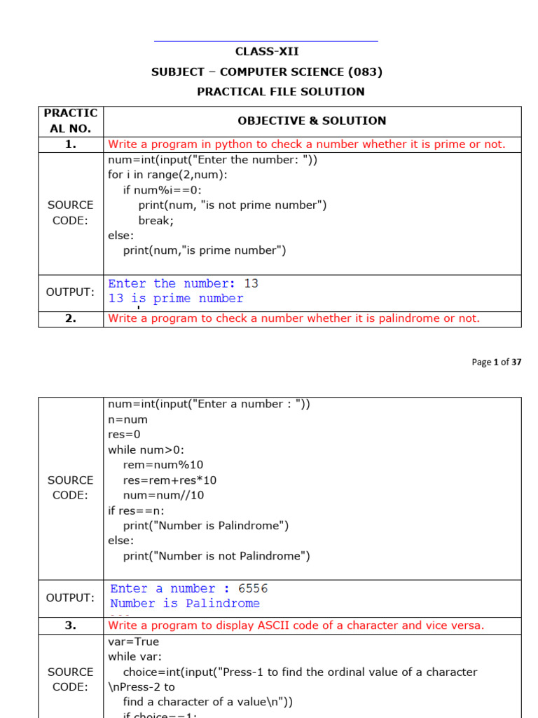 Python Programs for Class XII Practical | PDF | Queue (Abstract Data Type) | Data Management