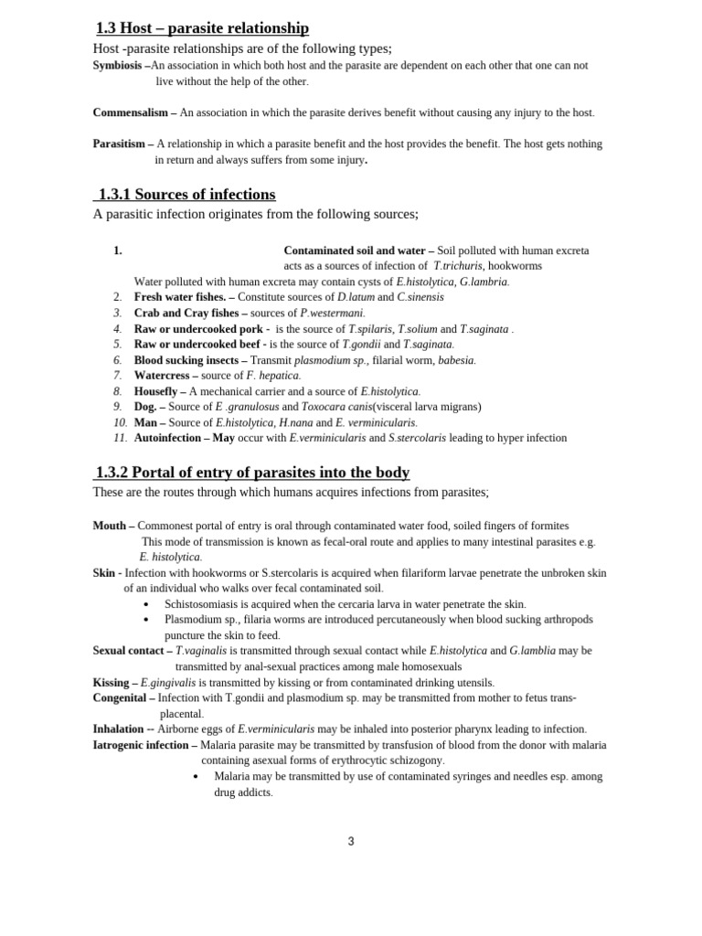 3.0 Host - Parasite Relationship 3 | PDF | Parasitism | Parasitology