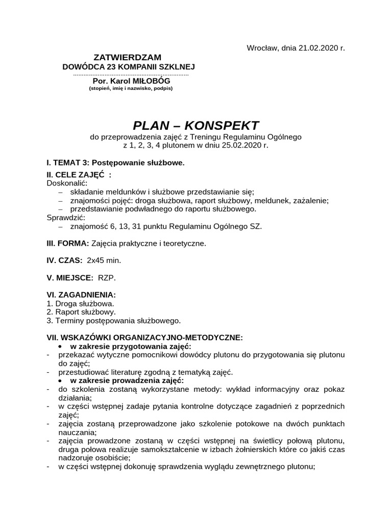 T-3 Postępowanie Służbowe 20.11.18 | PDF