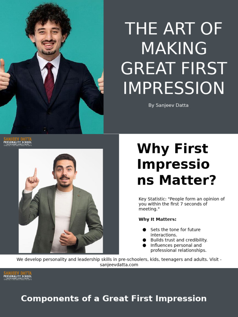 The Art of Making Great First Impression | PDF | Body Language | Leadership