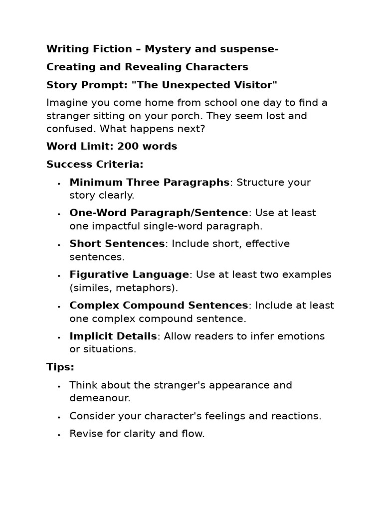 Crafting Mystery: Character Creation Tips | PDF
