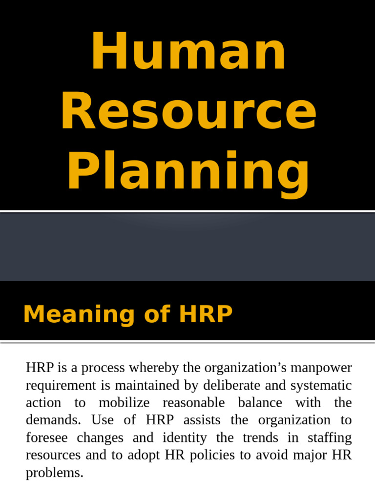 Human Resource Planning | PDF